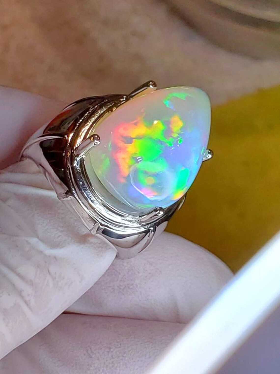 Genuine Opal, Opal Ring, Natural Opal, Crystal Opal Ring, Crystal Opal ...