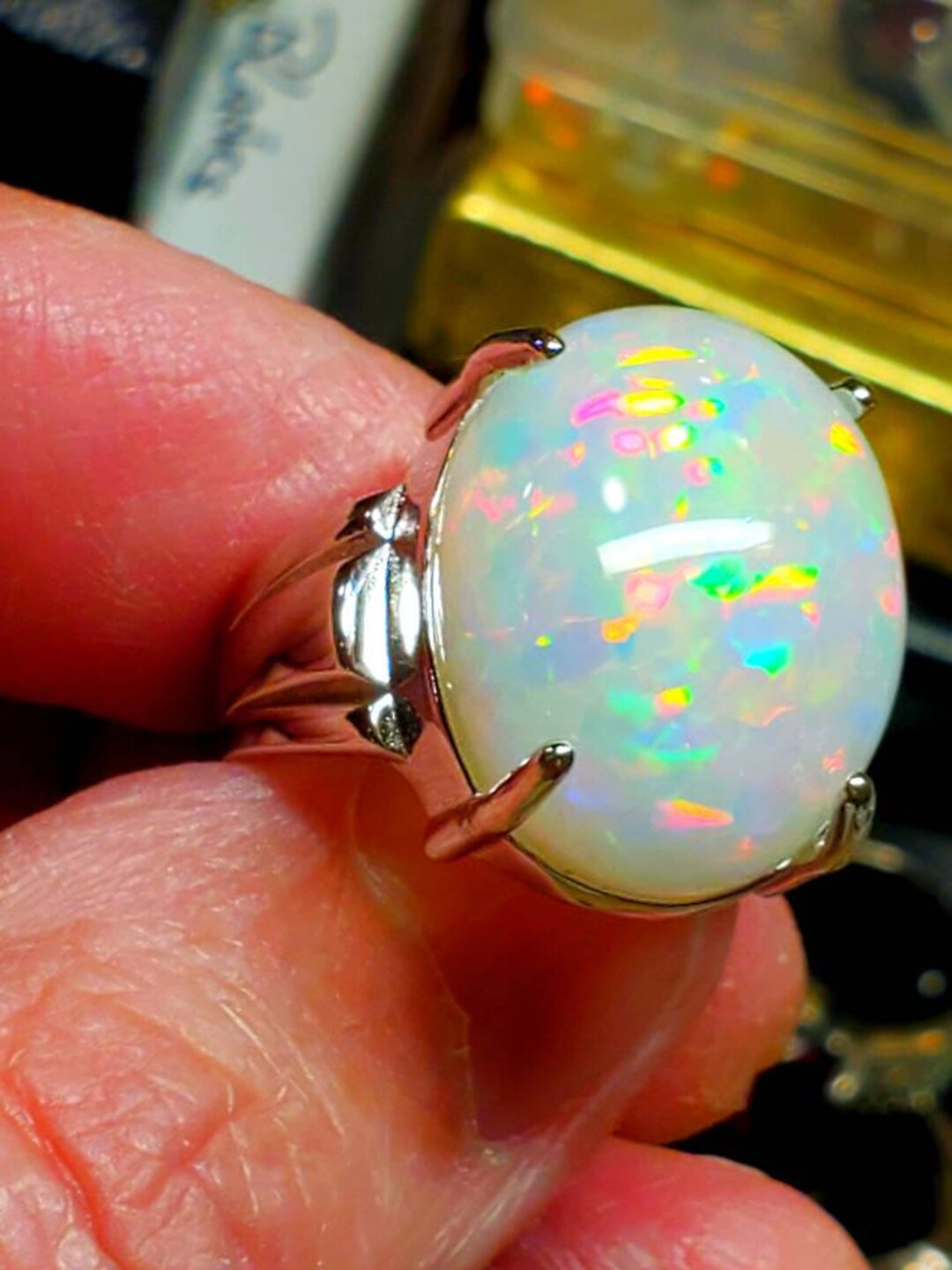 Opal Ring, Men's Opal Ring, Statement Ring, Large Opal, Opal, Opal ...