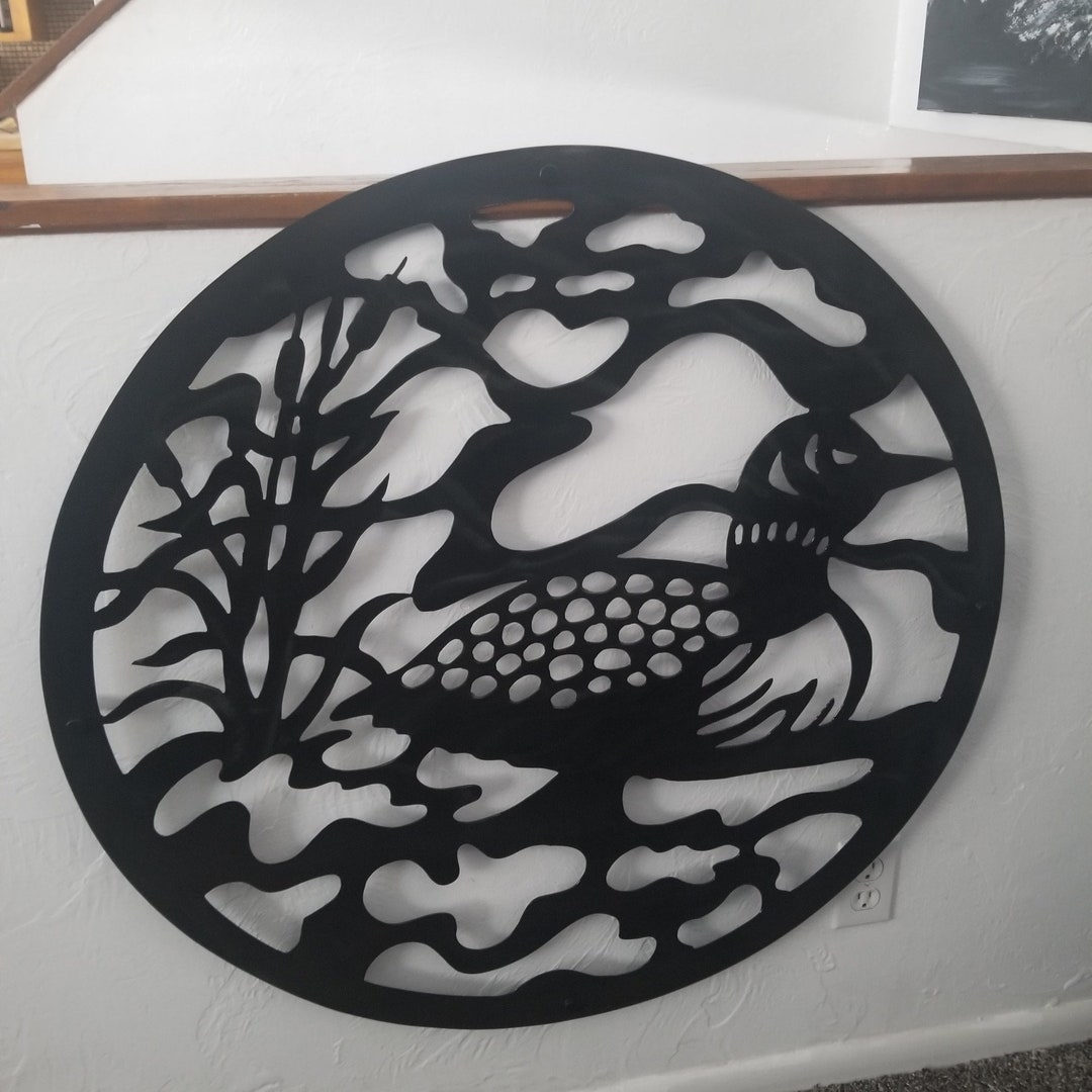 Metal Wall Decor Loon Scene Patio Decor Wall Hanging Loon Design ...