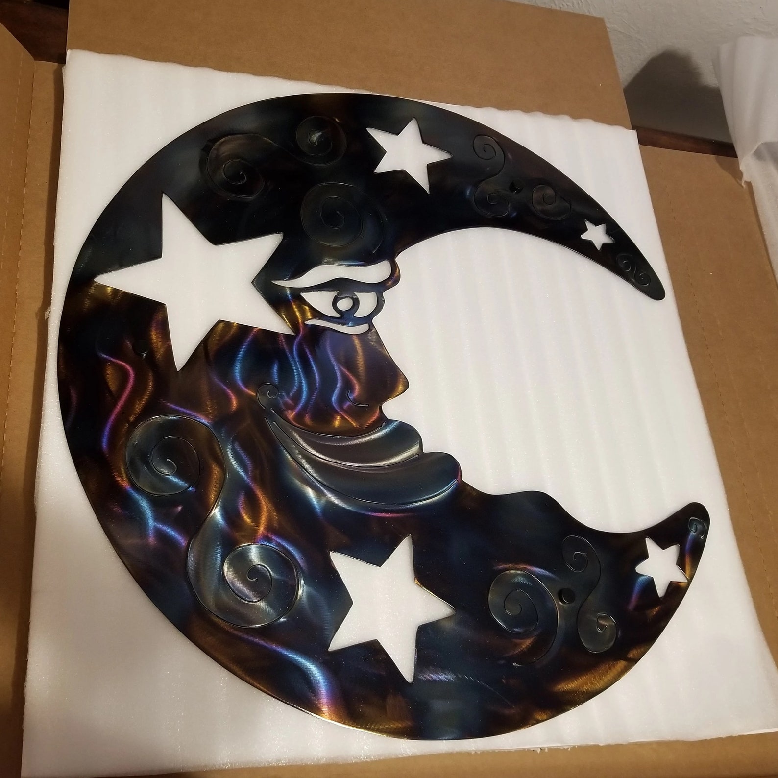 Patio Decor Metal Wall Art Moon Large Moon Garden Outdoor | Etsy