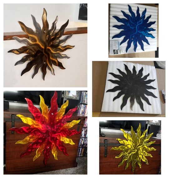 Metal Sun Wall Art Large Indoor Outdoor Sun Metal Unique | Etsy