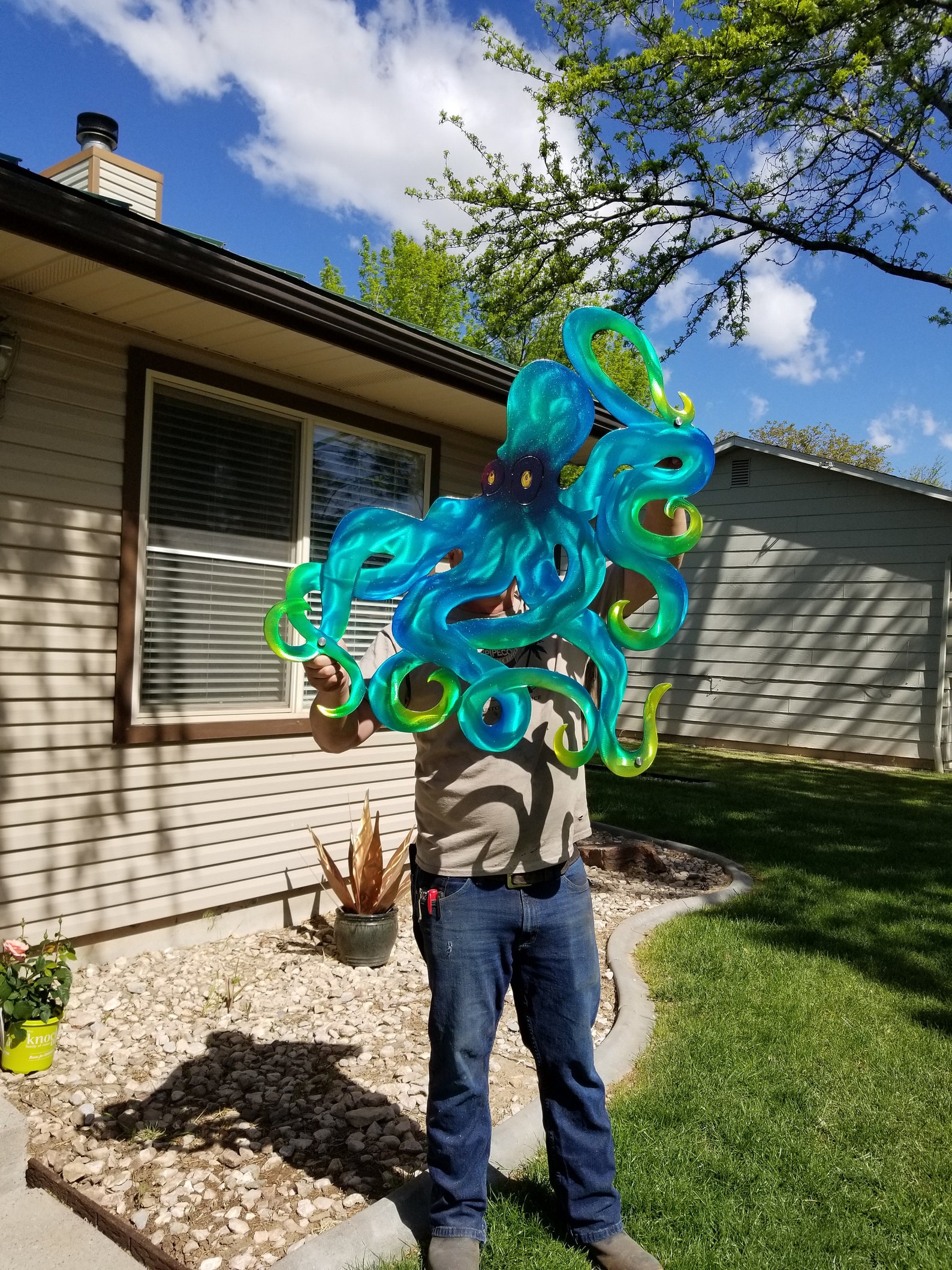 Metal Wall Art Patio Decor Octopus Home Decor Painting Kraken - Etsy