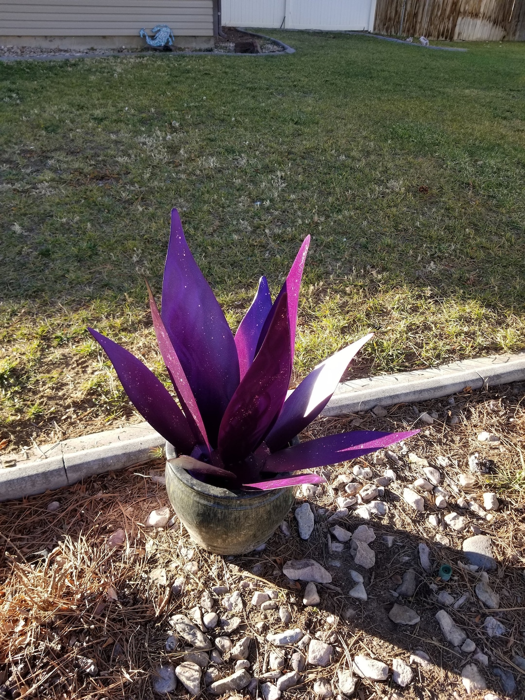 Garden Art Decorative Metal Agave Plant, Tropical Flower Sculpture Yard ...