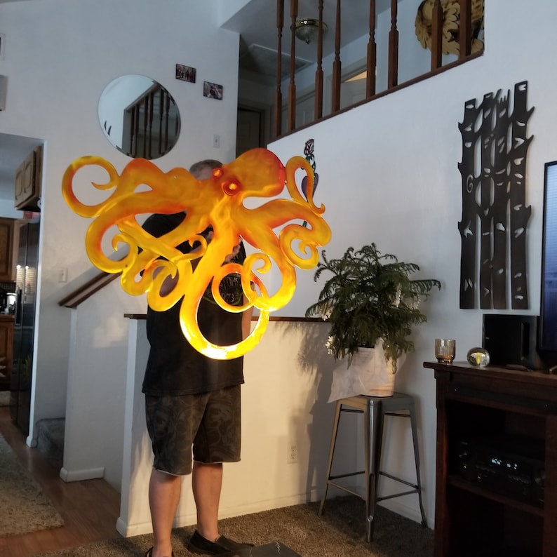 Metal Octopus Outdoor Metal Wall Art Sculpture ETSY Handmade - Etsy