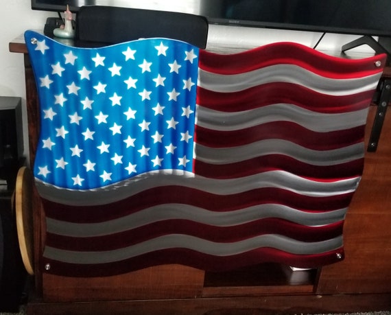 Wall Decor American Flag Handmade Metal Flag Steel American - Etsy