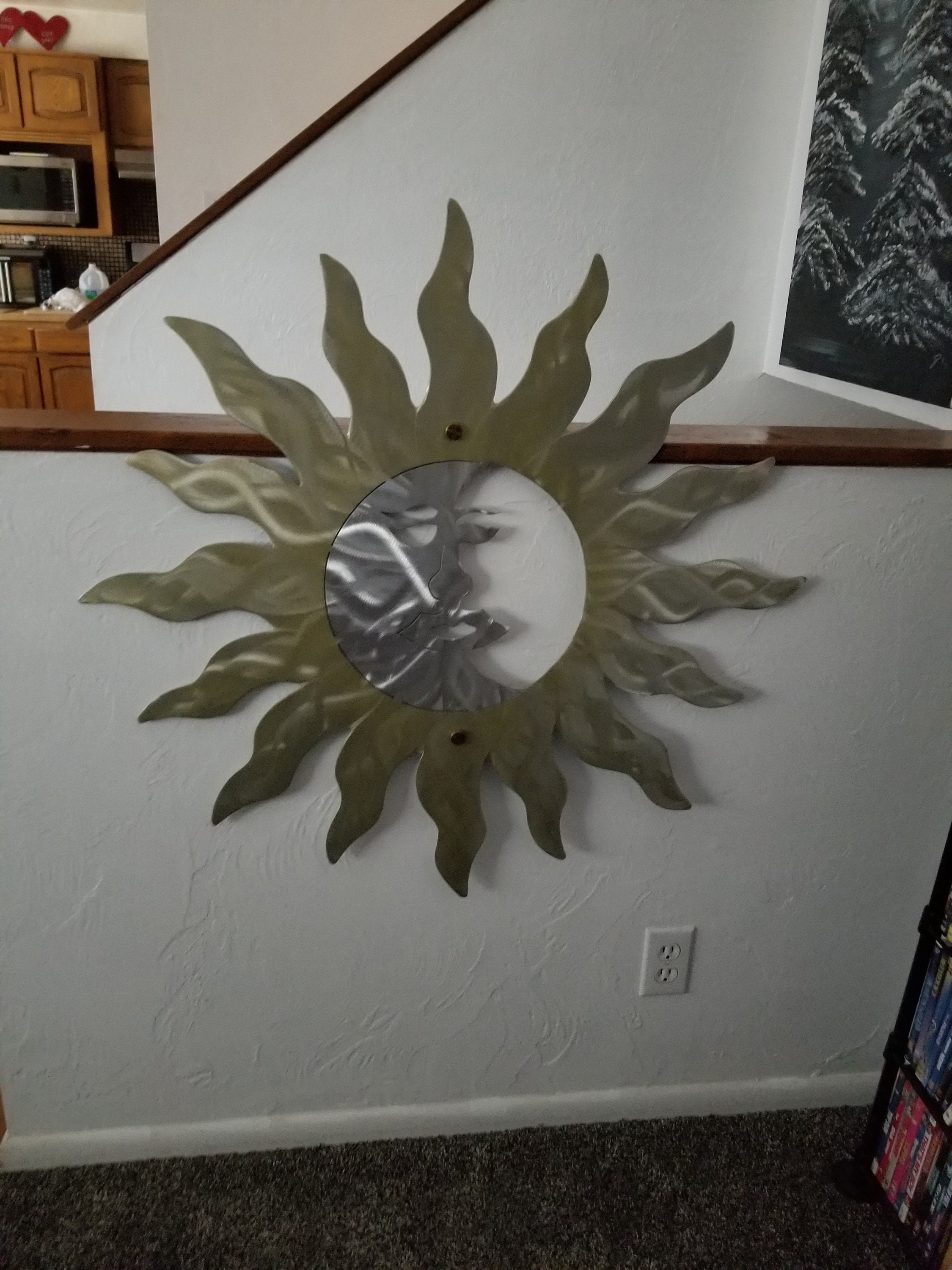 Metal Wall Art Large Sun Wall Art Metal Celestial Wall Decor | Etsy