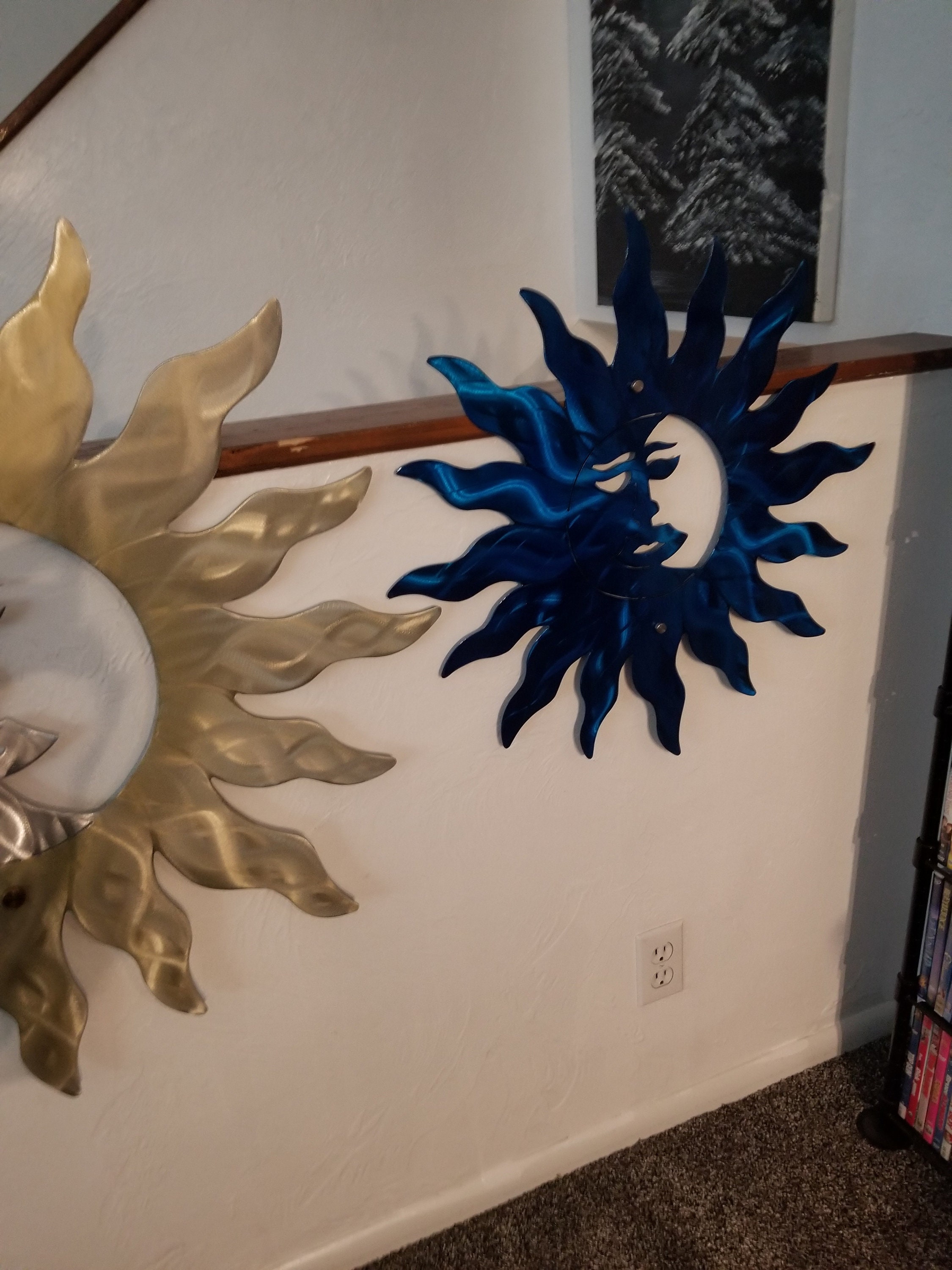 Metal Wall Art Large Sun Wall Art Metal Celestial Wall Decor - Etsy