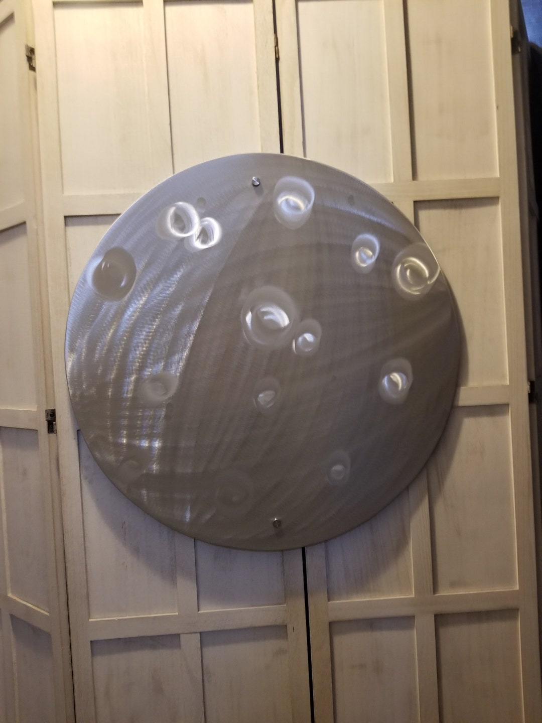 Full Moon Metal Wall Art Home Decor Handmade Choose Your Size Silver ...