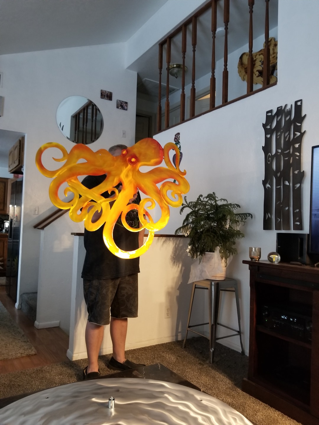 Metal Wall Art Patio Decor Octopus Home Decor Painting, Kraken Wall ...