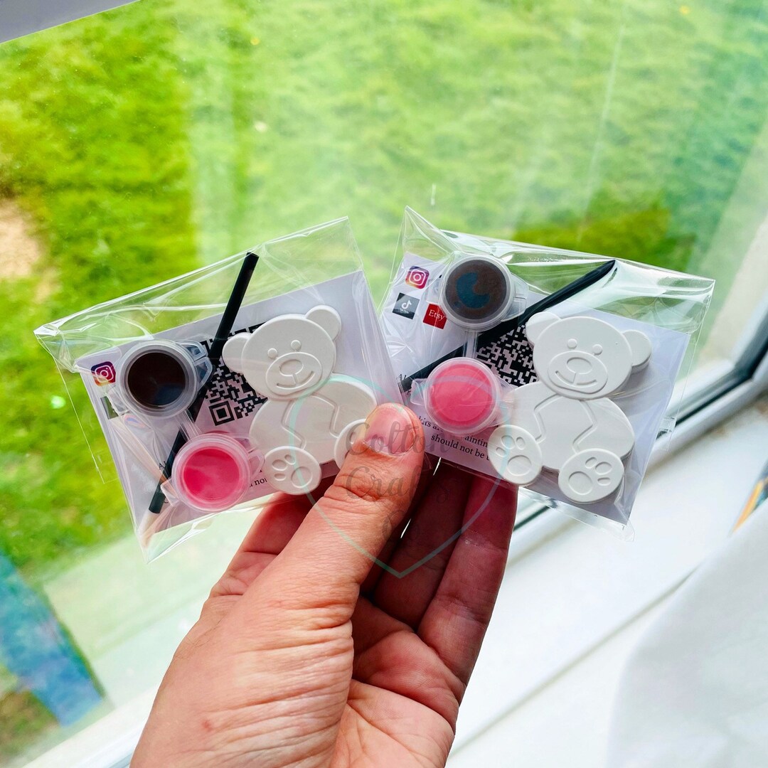 Paint Your Own Teddy Bear Magnet Party Favors: Kids Craft Kit - Etsy