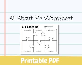 All About Me Worksheet - PDF Download - Etsy
