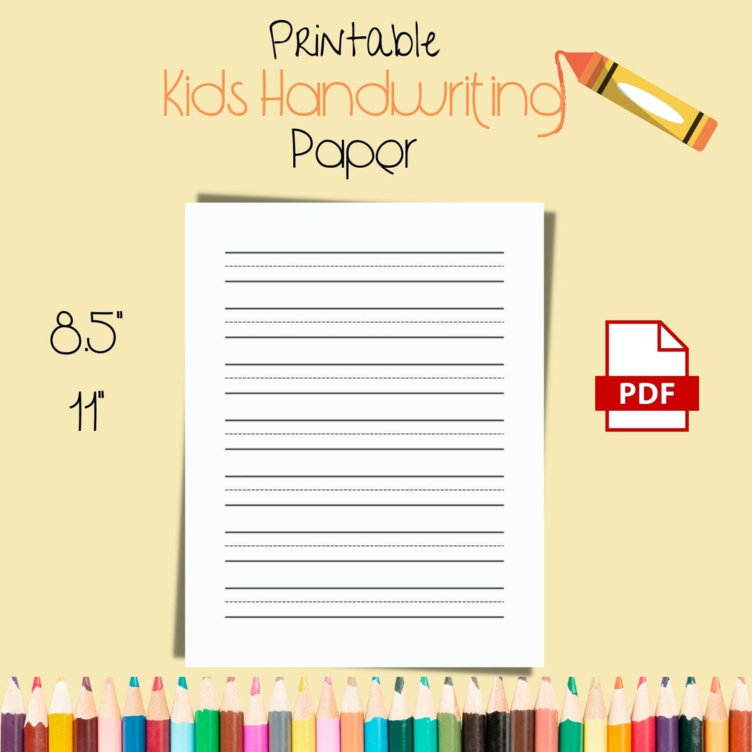 Printable Kids Handwriting Practice Paper, Preschool Writing ...