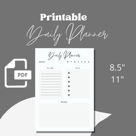 Daily Planner Printable Daily to Do List for Work / Personal | Etsy