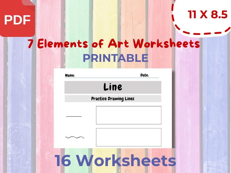 7 Elements of Art Worksheets | 16 Kids Activities (printable) - Etsy