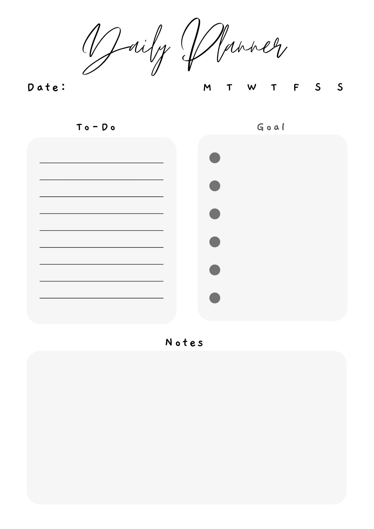 Daily Planner Printable, Daily to Do List for Work / Personal Life ...