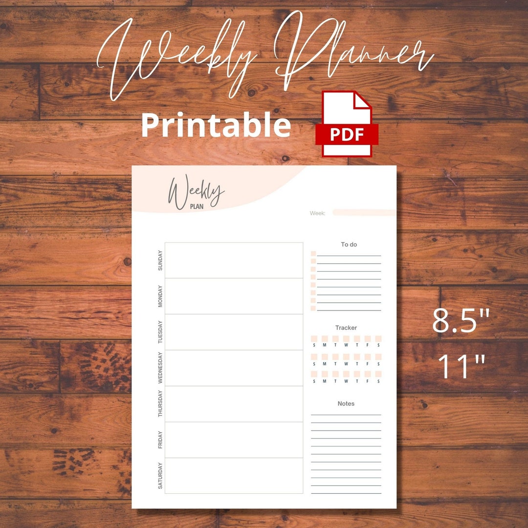 Week at a Glance Printable, Weekly Planner Printable, Printable PDF - Etsy