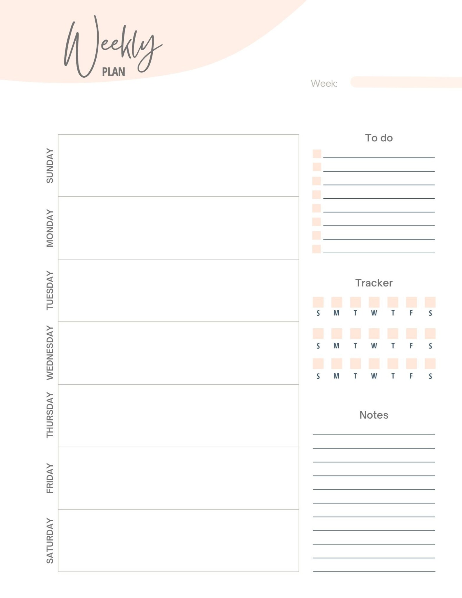 Week at a Glance Printable, Weekly Planner Printable, Printable PDF - Etsy