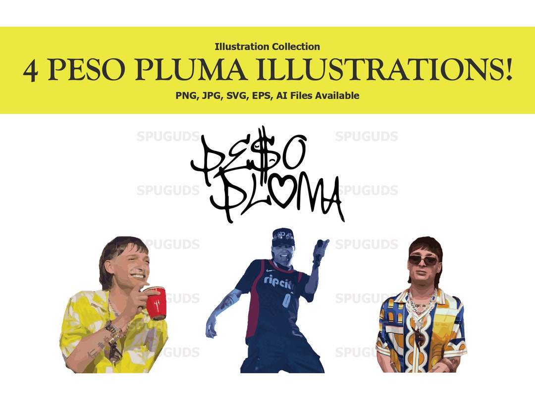 Peso Pluma Bundle - 4 Different Peso Pluma Illustrations Including Logo ...