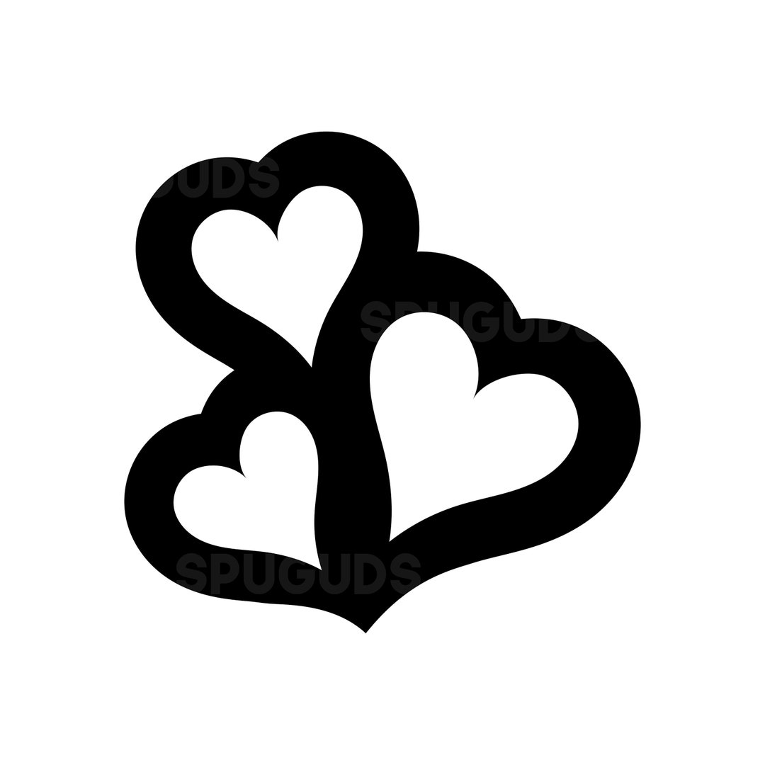Ilustración de tres corazones Svg Ai Eps Png Pdf Esquema Clipart ...