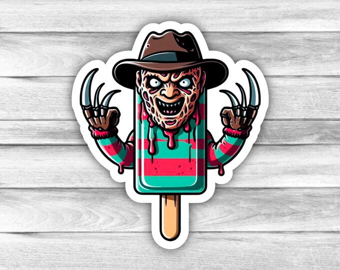 Freddy Popsicle Horror Vinyl Sticker | Glossy or Holographic Finish - Etsy
