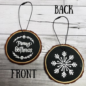 Merry Gothmas, Creepmas, Wood Slice, Goth, Christmas, Holiday, Ornament ...
