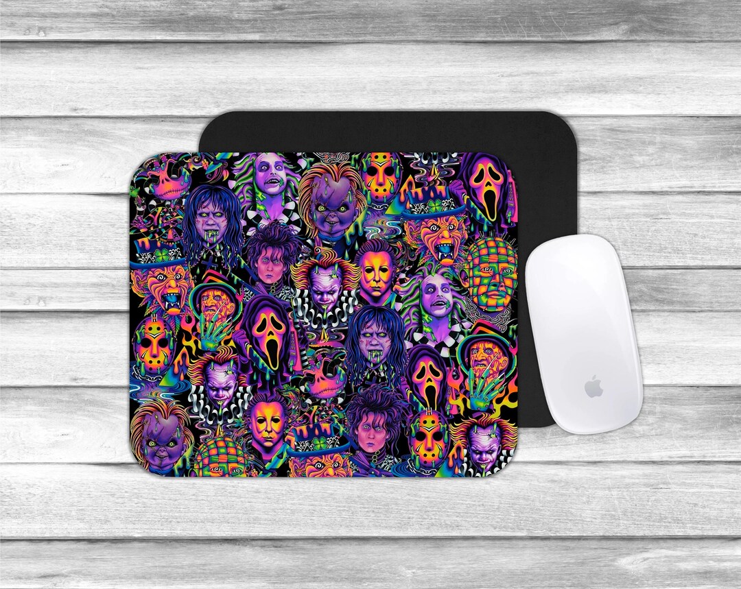 Trippy Horror Characters Mouse Pad: Polyester Gaming Mat - Etsy