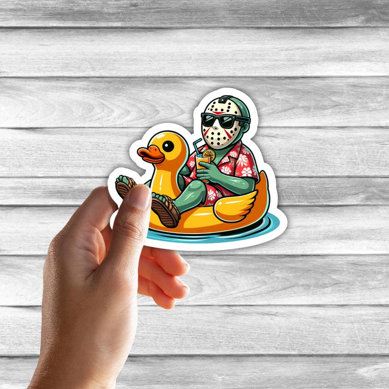 Jason Voorhees Rubber Duck Sticker: Horror Summer Pool Party - Etsy