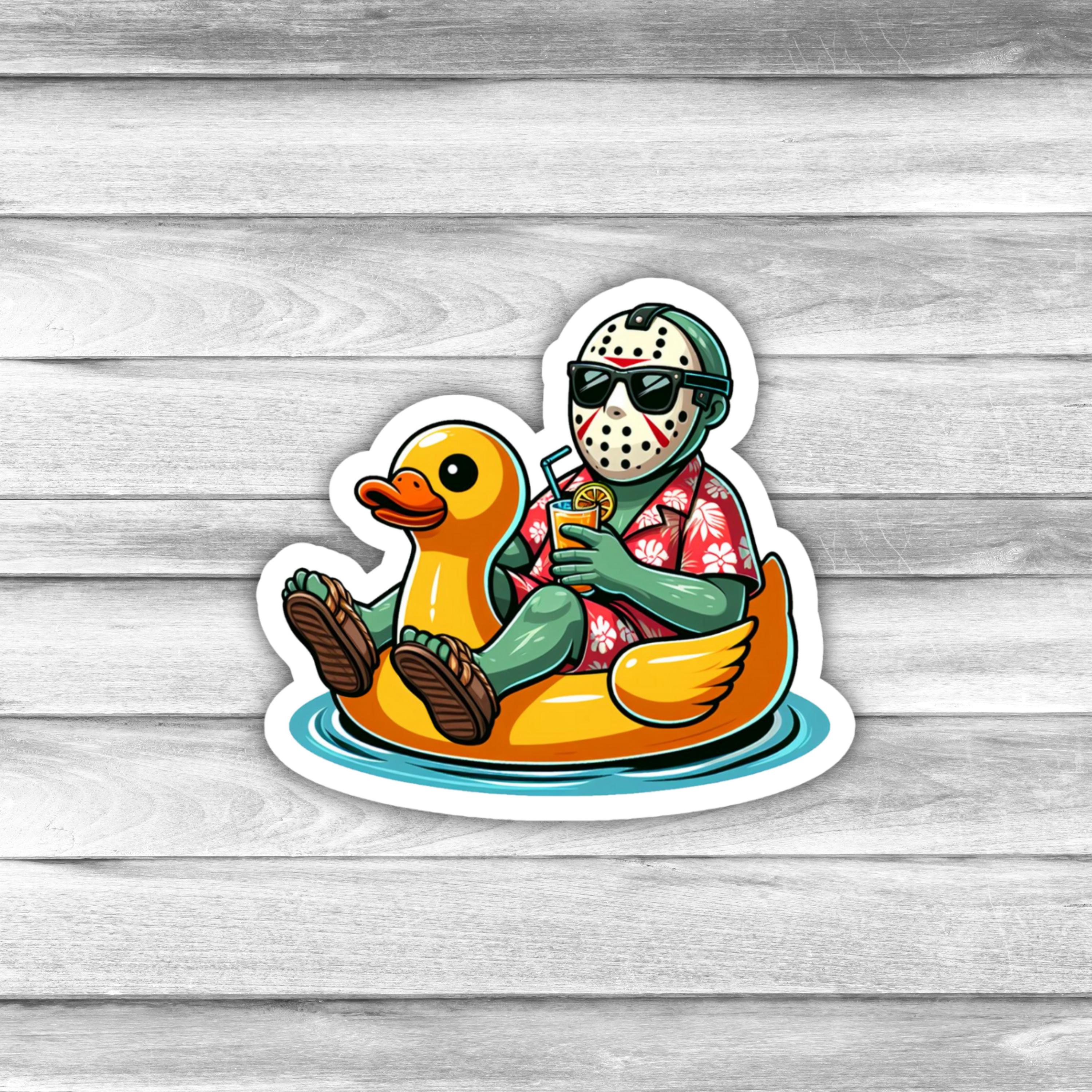 Jason Voorhees Rubber Duck Sticker: Horror Summer Pool Party - Etsy