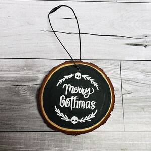 Merry Gothmas, Creepmas, Wood Slice, Goth, Christmas, Holiday, Ornament ...