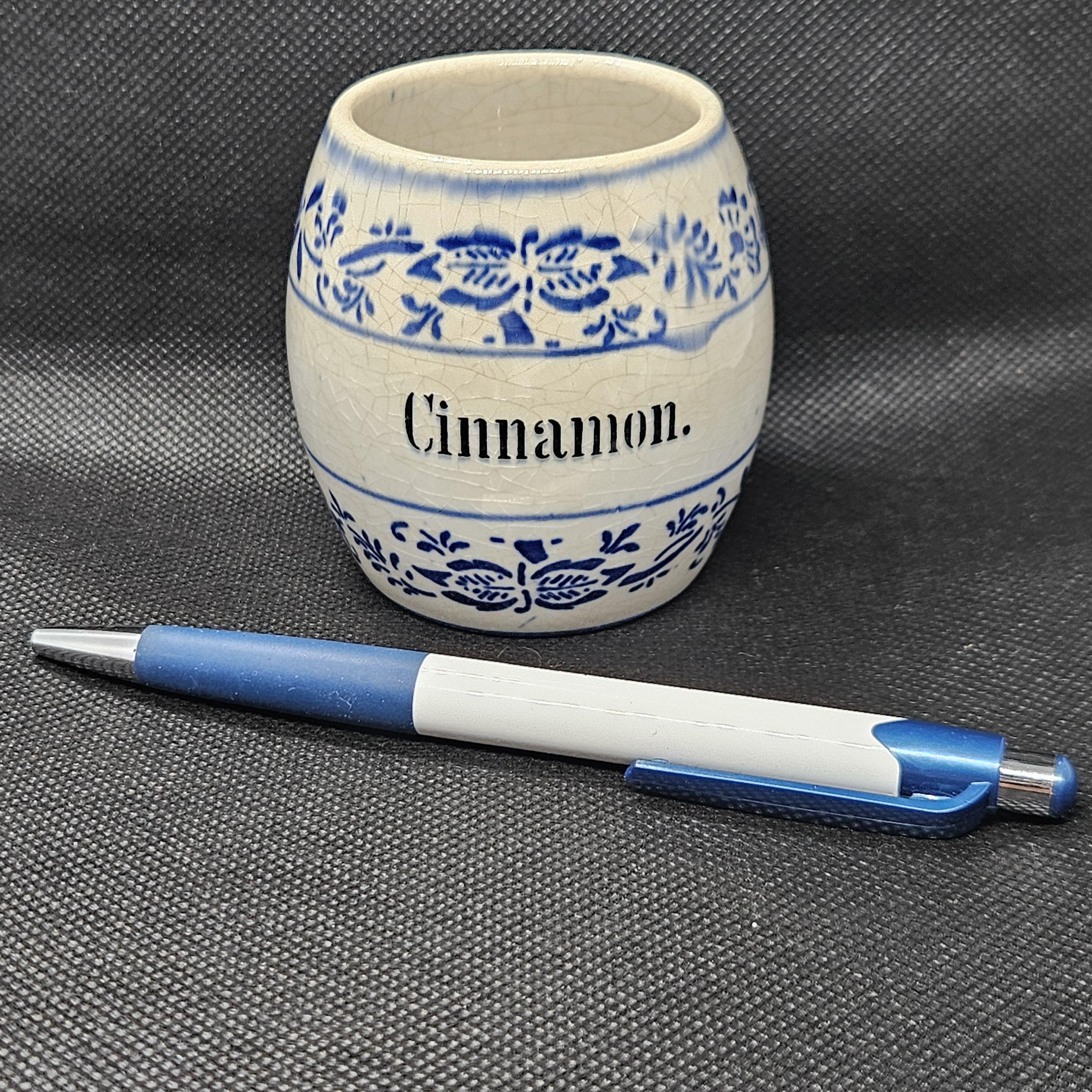 Vintage Blue & White Onion, German Barrel Spice Canister, Cinnamon, 2 3 ...
