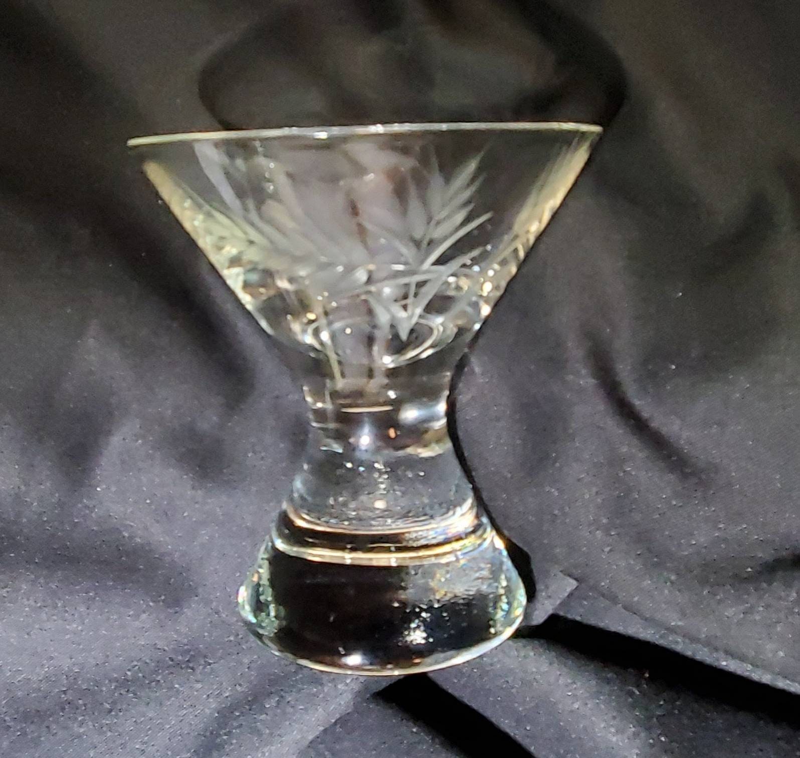 Stemless Small Martini Shot Glass in Crystal Glass With Etched | Etsy