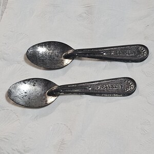 2 Rare Franklin Ice Cream Tin Tasting Spoons, Philadelphia, PN - Etsy