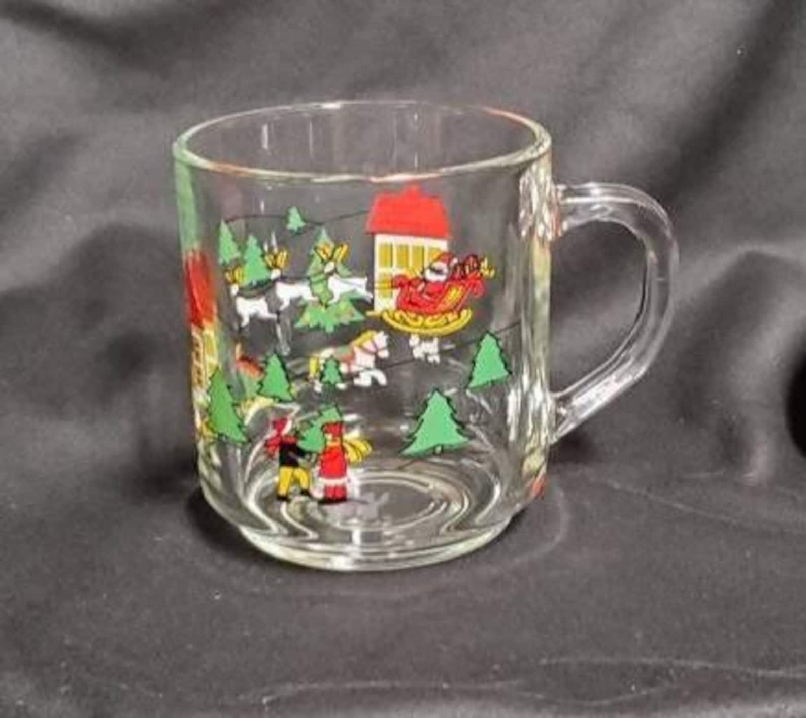 4 Luminarc Cups Mugs, Winter Vintage Village, , France, Tea, Hot Cider ...