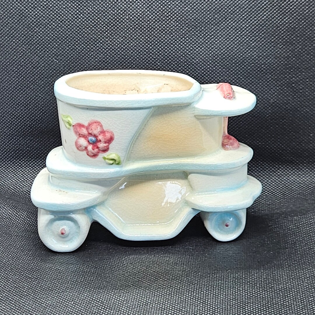 Vintage Baby Stroller Carriage Buggy Small Planter, Art Pottery - Etsy