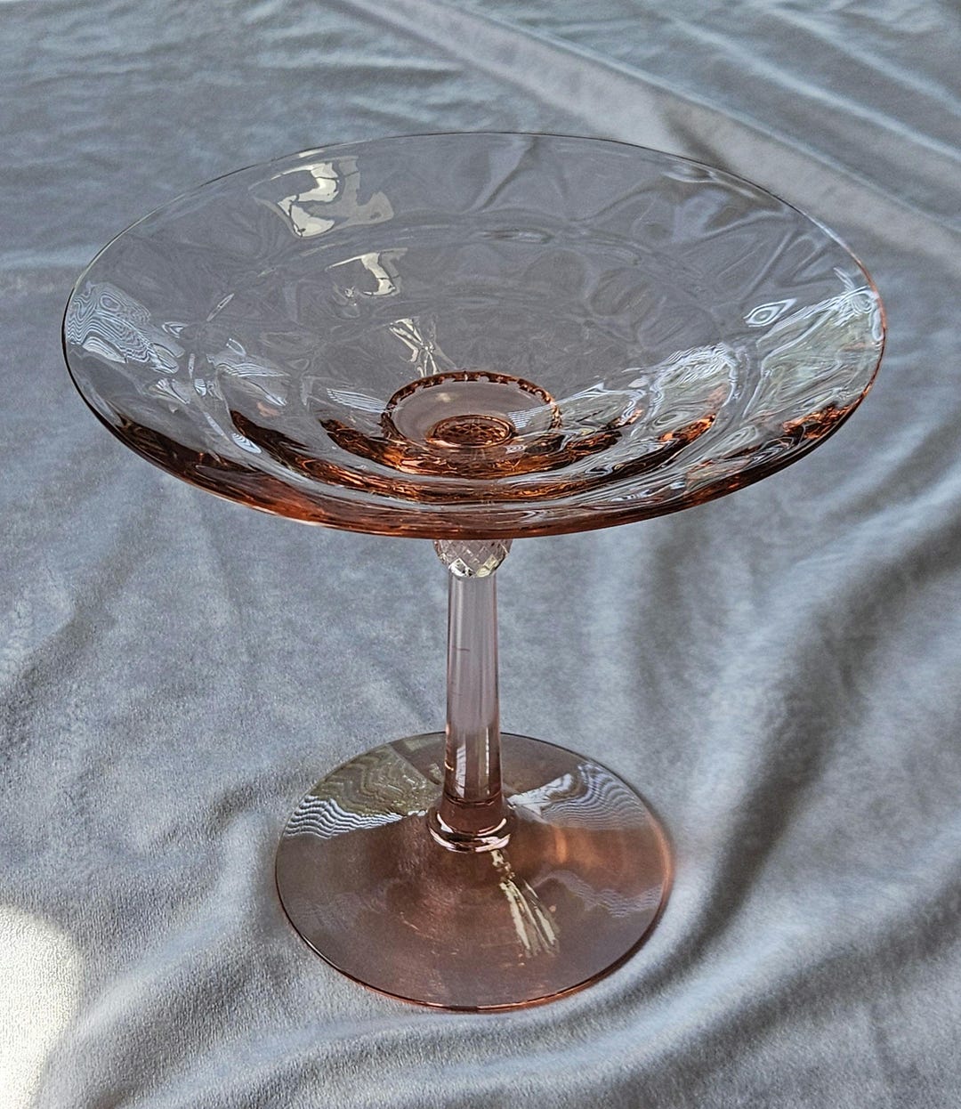 Heisey Flamingo Diamond Optic, Charter Oak, 7 Compote - Etsy