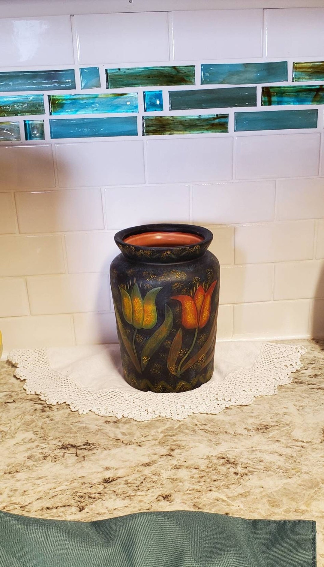 Bob's Pottery, Lang, Susan Winget, Crock Vase With Tulips - Etsy