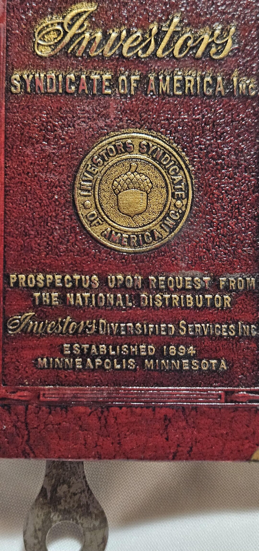 Little Red Metal Book Bank With Key, "investors Syndicate of American ...