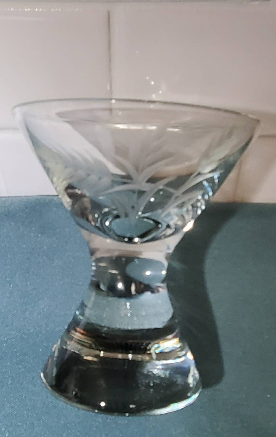 Stemless Small Martini Shot Glass in Crystal Glass With Etched | Etsy