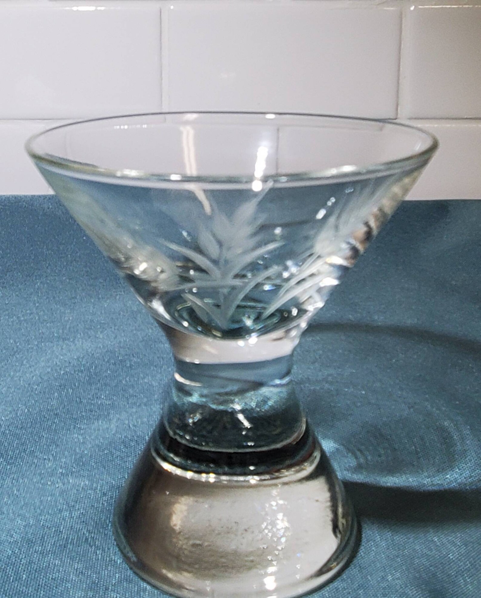 Stemless Small Martini Shot Glass in Crystal Glass With Etched | Etsy