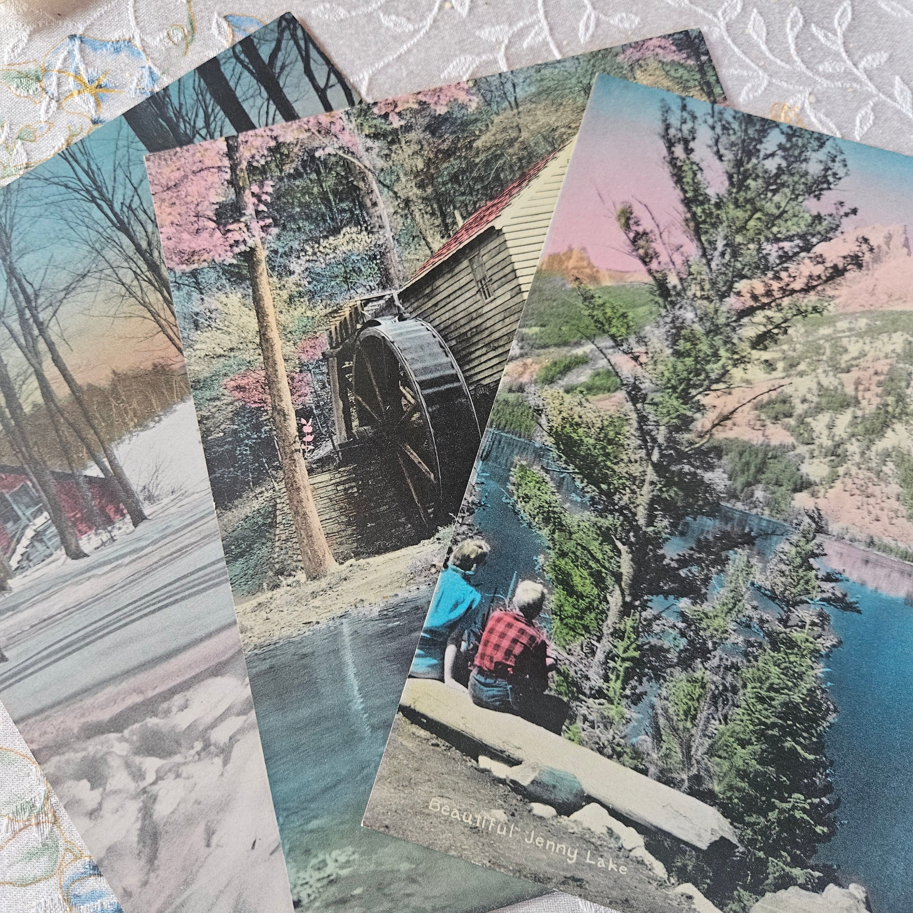3 Scenic Calendar Topper Samples, 40s 50s, True Art Hand Colored, New ...