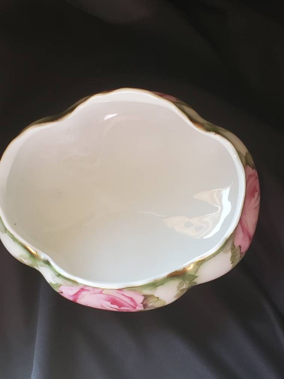 Lovely Footed Rose Bowl, Jaeger & Co., Malmaison, Germany, Pink Roses ...