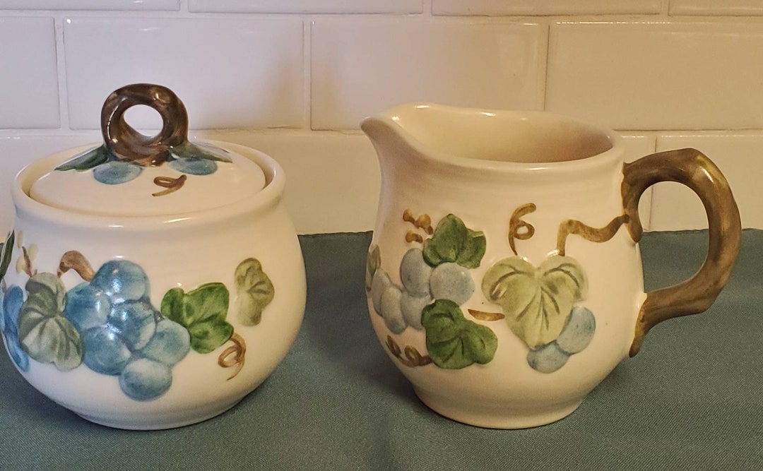 Sale! Vintage Metlox Poppytrail Blue Sculpture Grape Vernonware ...