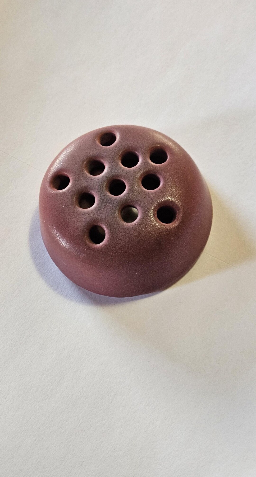 Van Briggle Flower Frog, Mulberry Glaze, 11 Holes, 1940s, Colorado ...