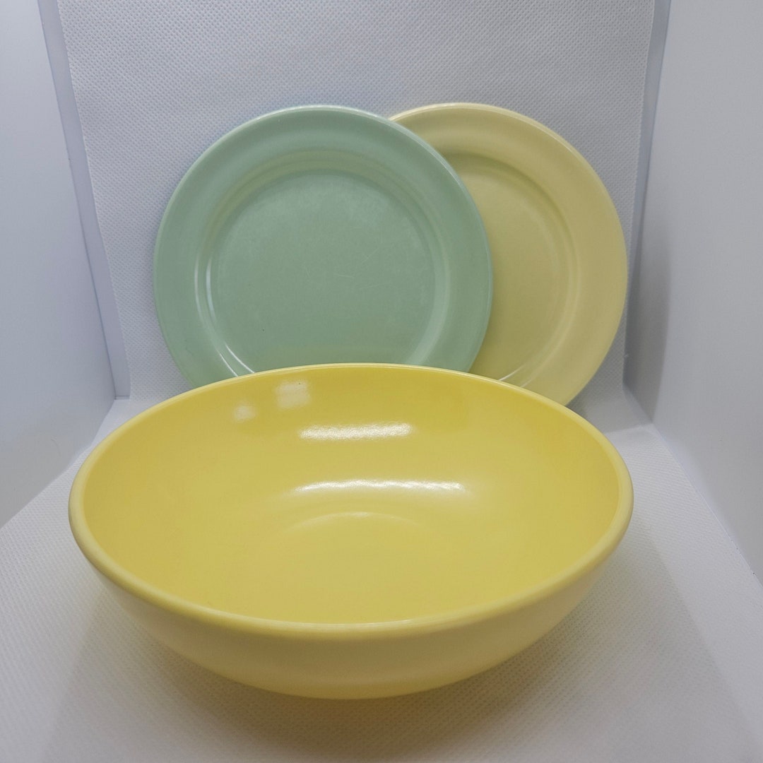 Stetson Yellow Cereal Bowl and 2 Mallo-ware Melmac B&B Plates - Etsy