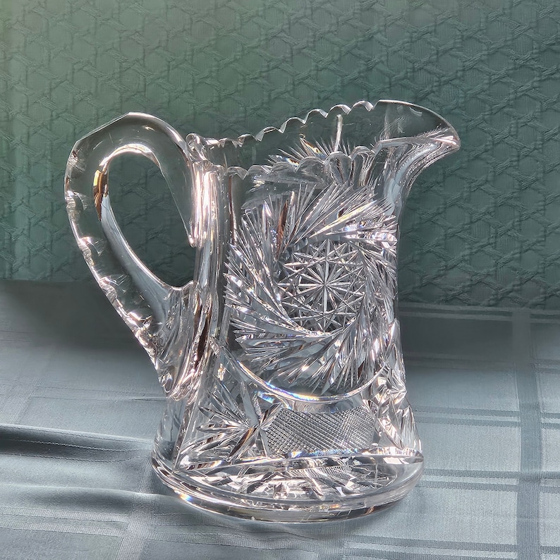 American Brilliant Cut Crystal, Large Pitcher, Beautiful Sparkle ABP - Etsy