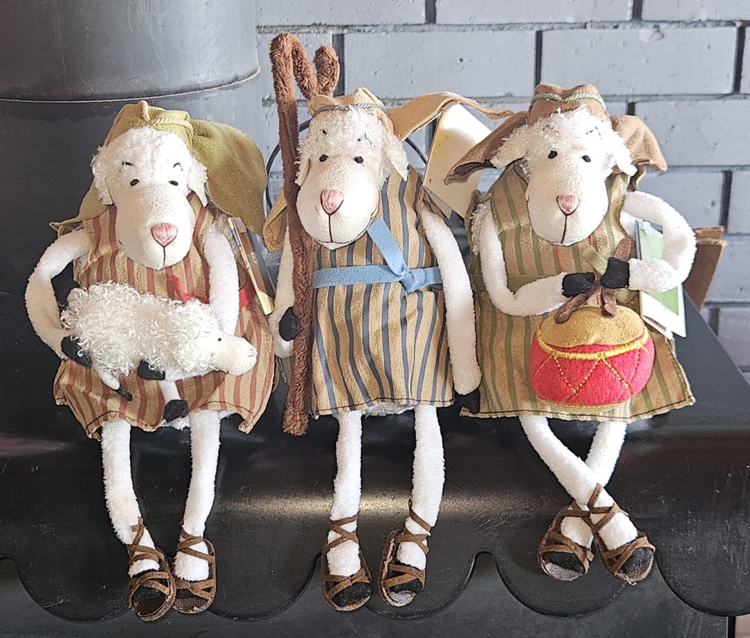 3 Hallmark Dayspring Really Wooly Nativity Stuffed Soft Sheep, With ...