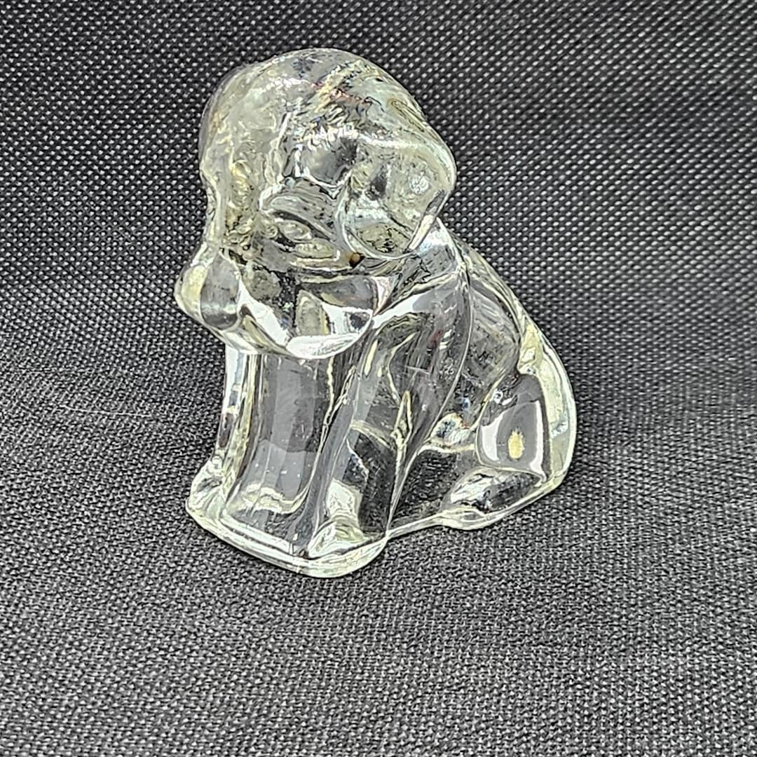 Antique Mopey Puppy Dog Candy Container, Clear Glass, Federal Glass ...