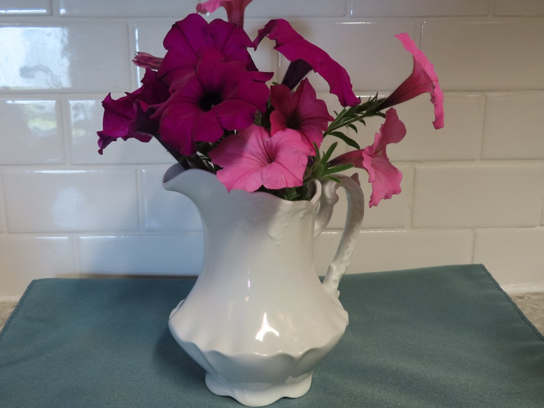 O. & E.G. Royal Austria Small White Pitcher Creamer, Cabin Country Cute ...