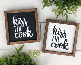Kiss the Cook Sign | Etsy