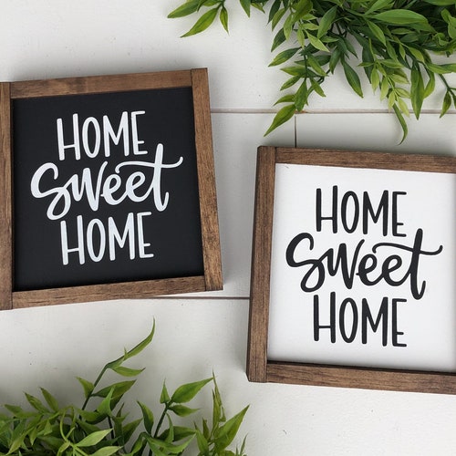 Home Sweet Home Wooden Sign / Mini Sign / Tiered Tray Sign / - Etsy